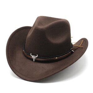 Pizzshop | Accessories | Mens Western Cowboy Rodeo Black Felt Style ...
